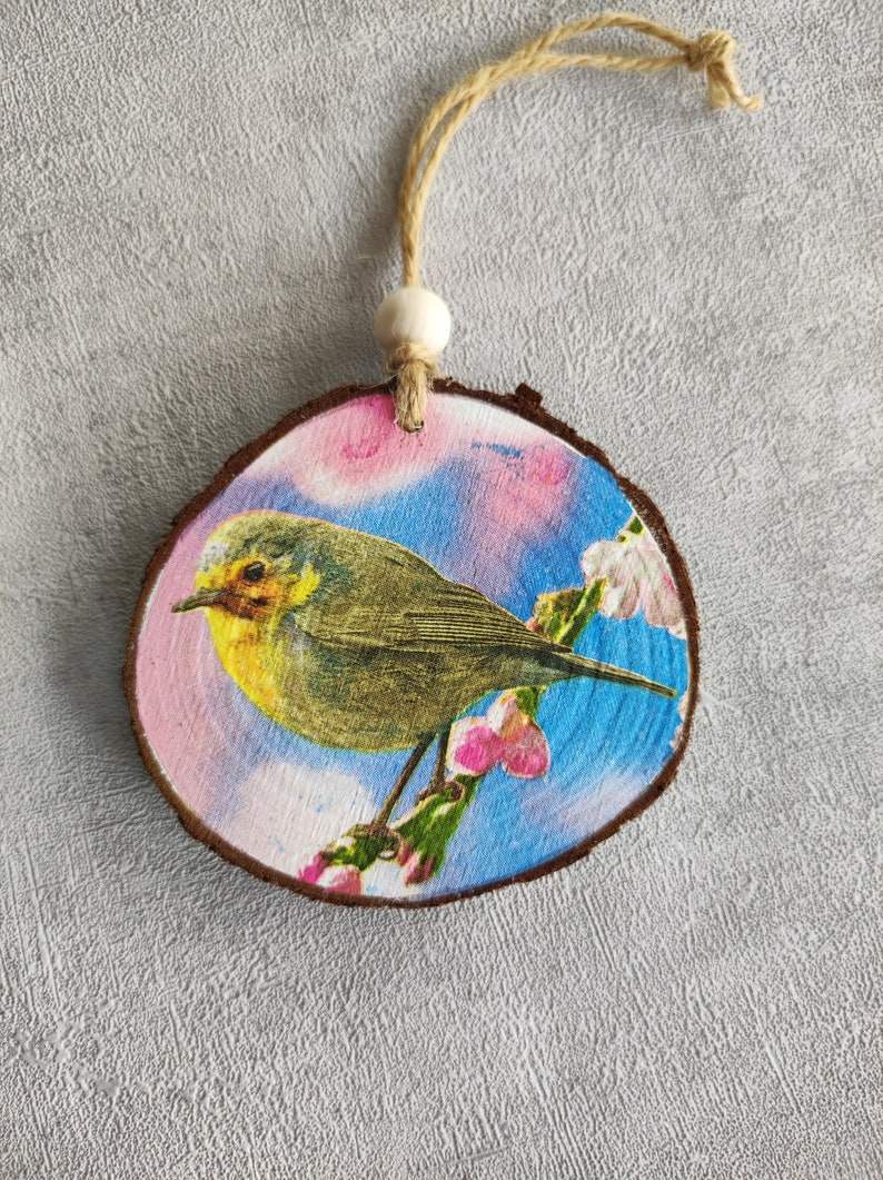 Decoupage Wood Slice \ Hanging Decorations \ Nature \ Home Decor \ Wood ...