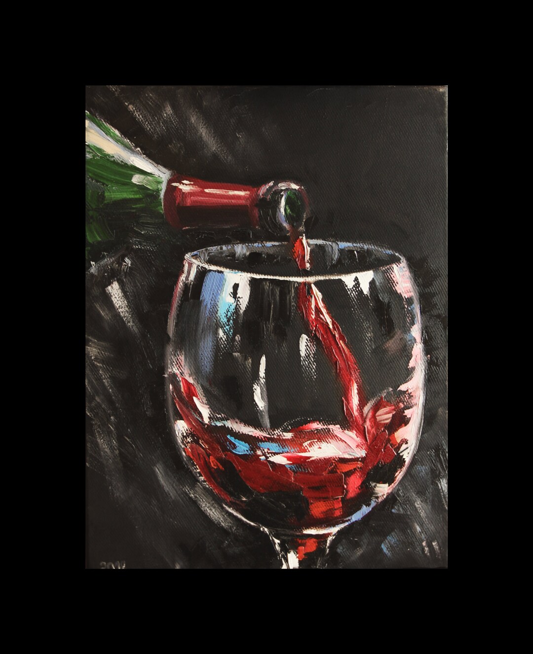 Red Wine Painting, Wine Art, Oil Painting, Wall Art, Kitchen Wall Art ...