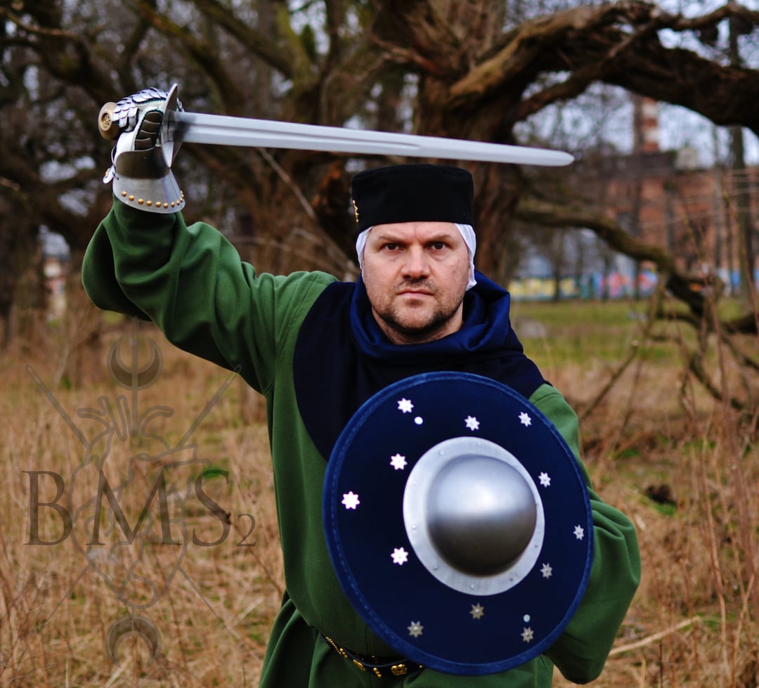 Medieval Fencing Buckler shield With Stars15th Century for Sca, Living ...