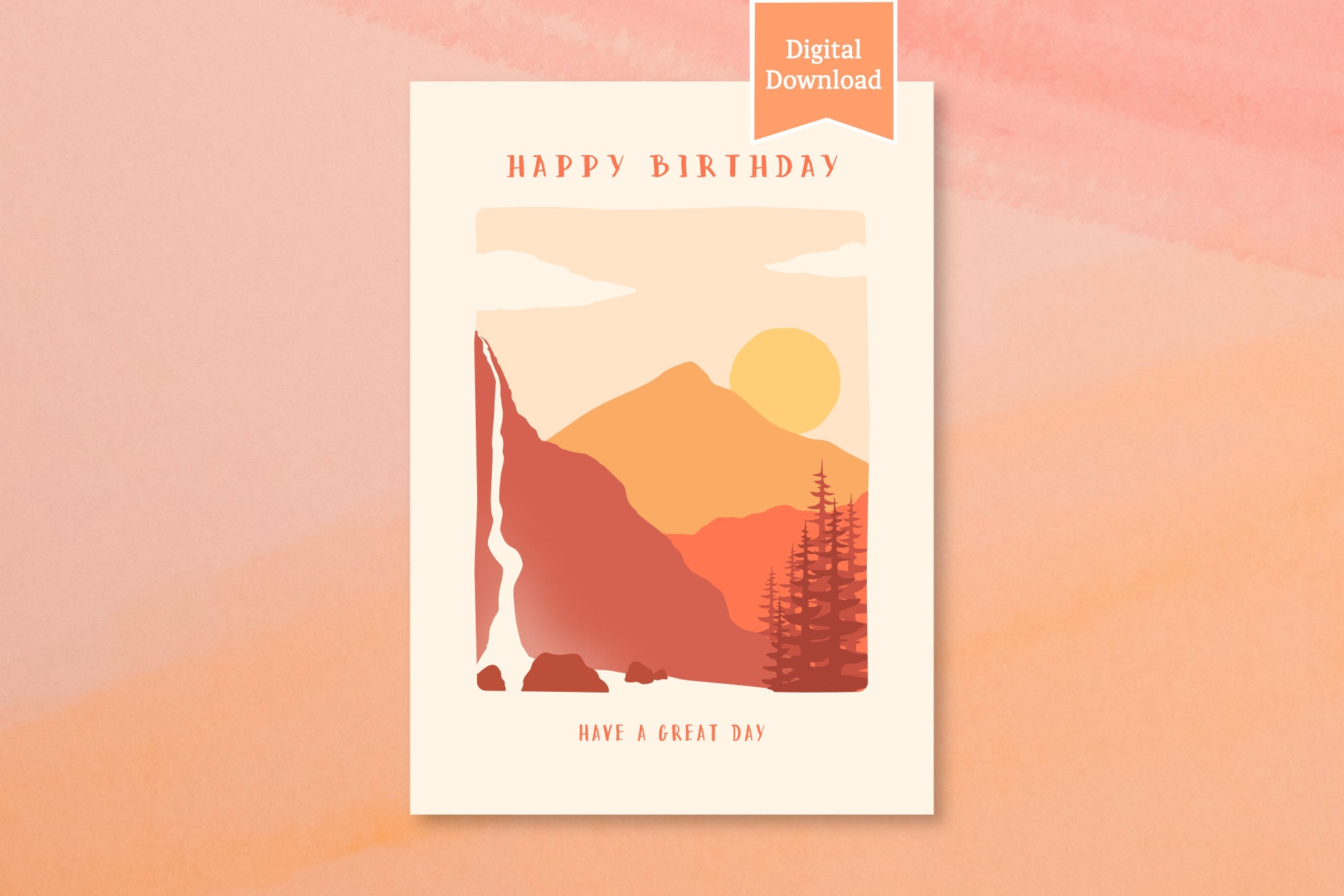 Wilderness Happy Birthday Digital Instant Download Printable Card ...