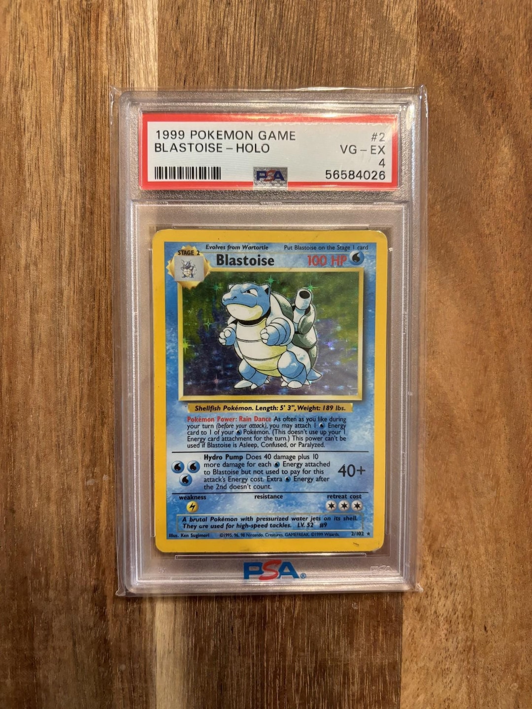 1999 Blastoise Holographic Pokémon Card PSA 4 – Vintage Base Set ...