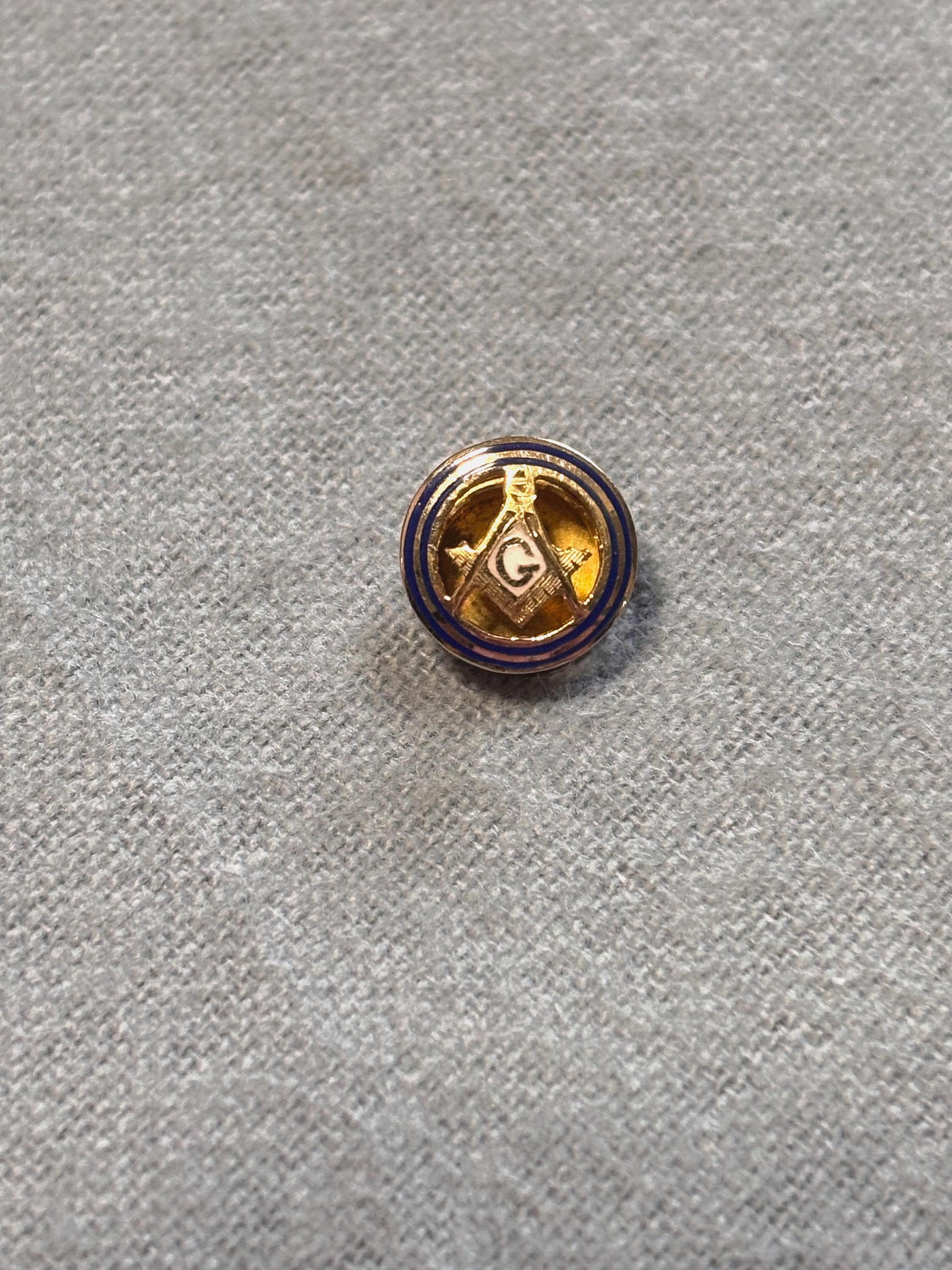 Exquisite 10k Gold Stamped Masonic Pin With Brotherhood Markings ...