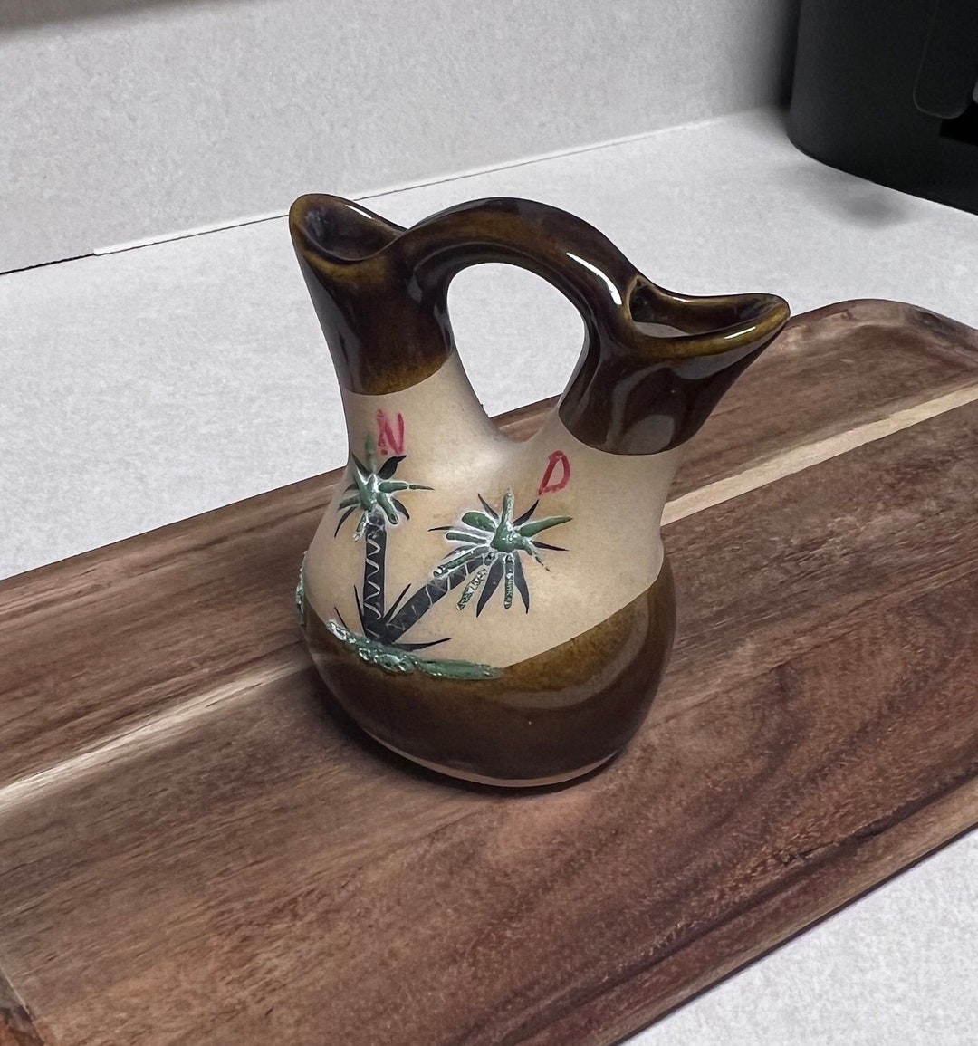 Vintage Hand-painted Native American Wedding Vase - Desert Oasis ...