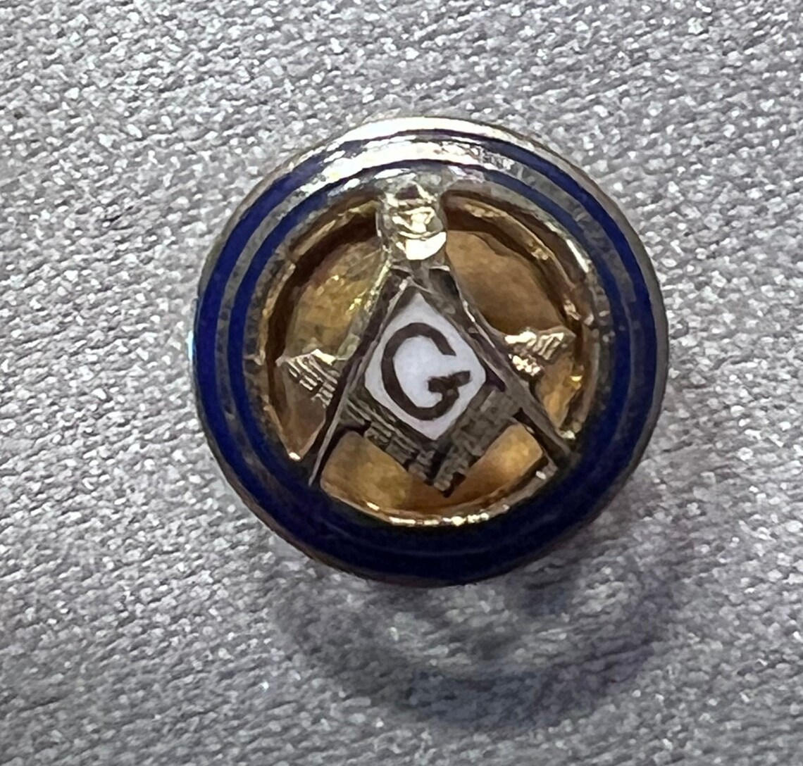 Exquisite 10k Gold Stamped Masonic Pin With Brotherhood Markings ...