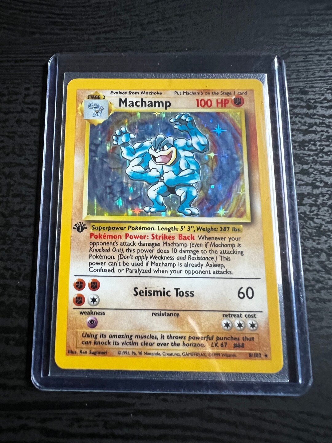 First Edition Base Set Machamp Holographic Shadowless Pokémon Trading ...