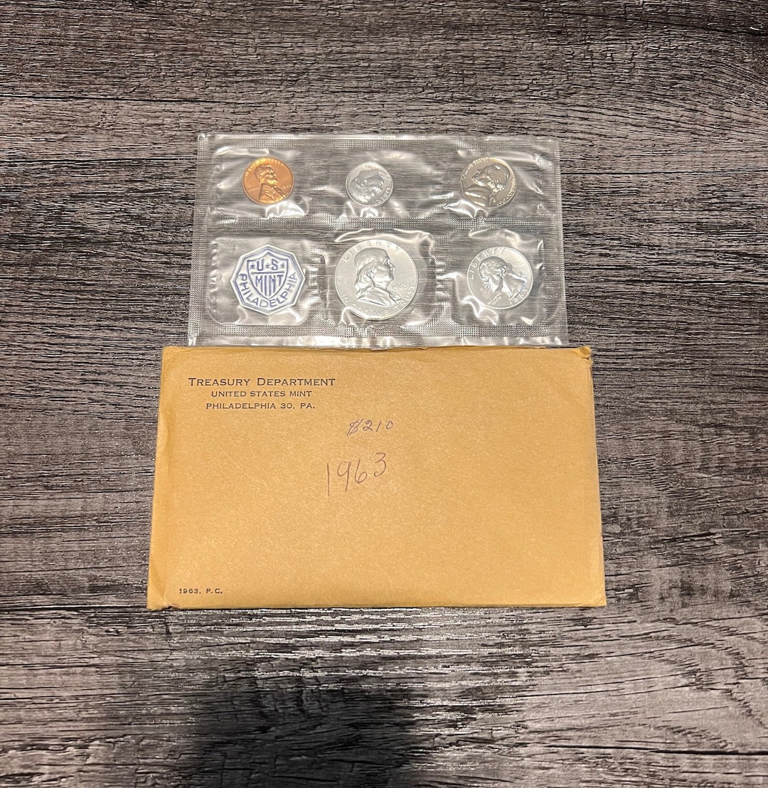 Uncirculated 1963 Philadelphia 5 Coin Mint Set United States - Etsy