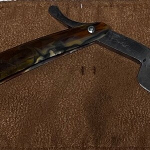 Vintage Marbleized Two Golden Man Straight Razor Knife for Shaving ...