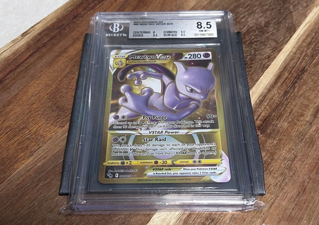 Mewtwo V Star Gold Secret Rare - Graded Beckett 8.5 - Pokémon Go Mint ...