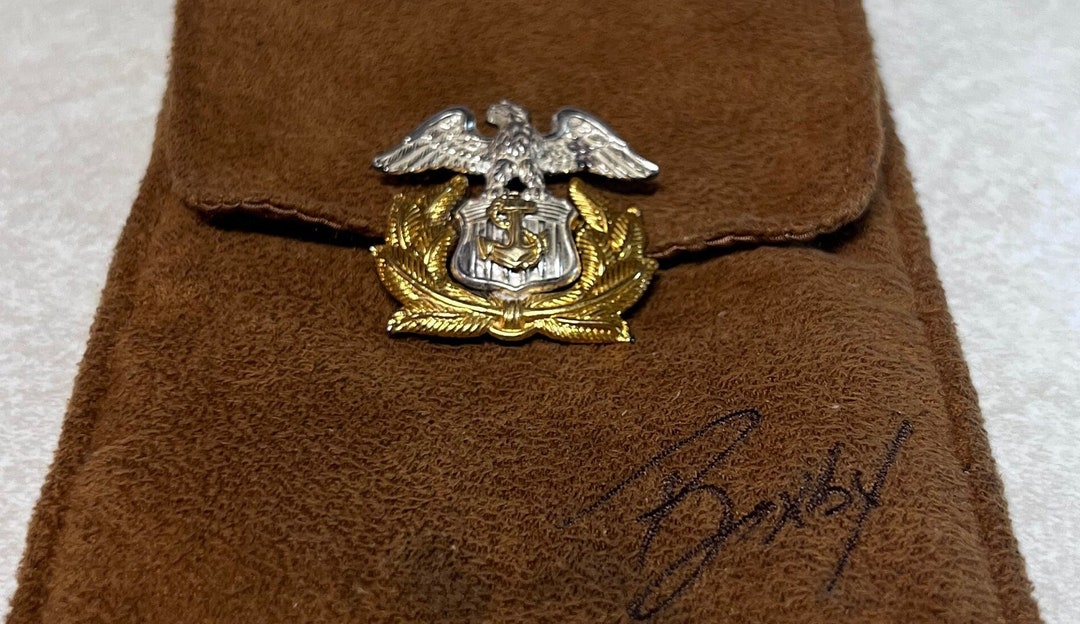 WWII USN Merchant Marine Hat Pin: 10k Gold, Sterling Silver Eagle - Etsy UK