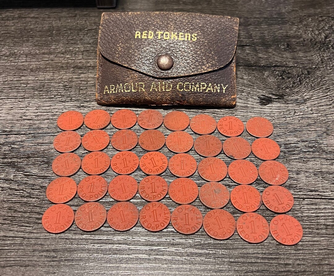 WWII Red Point Ration Tokens Collection With Leather Pouch - Etsy