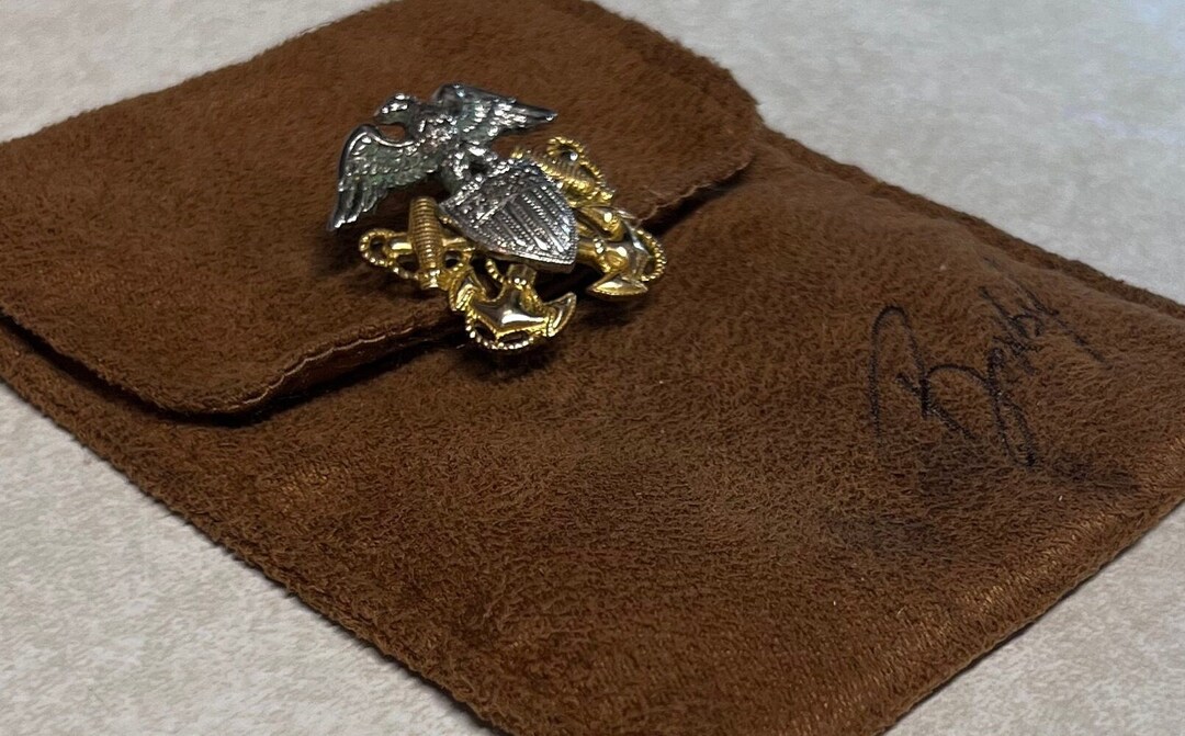 WWII USN Insignia Hat Pin - 1/20 10k Gold and Vanguard Sterling Silver ...