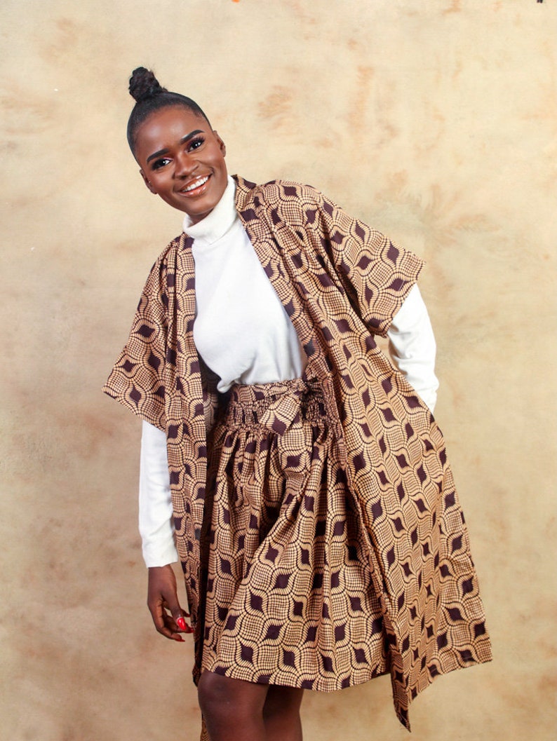 Afrochic Kimono and Skirt Matching Set Occasion African - Etsy