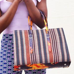 Handmade Aso-oke Traditional African Fabric Handbag | Handwoven Bag ...