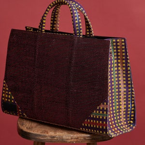 Aso-oke Handmade Boxy Bag / Silk Woven Prints Box Bag / Ethical Bag ...