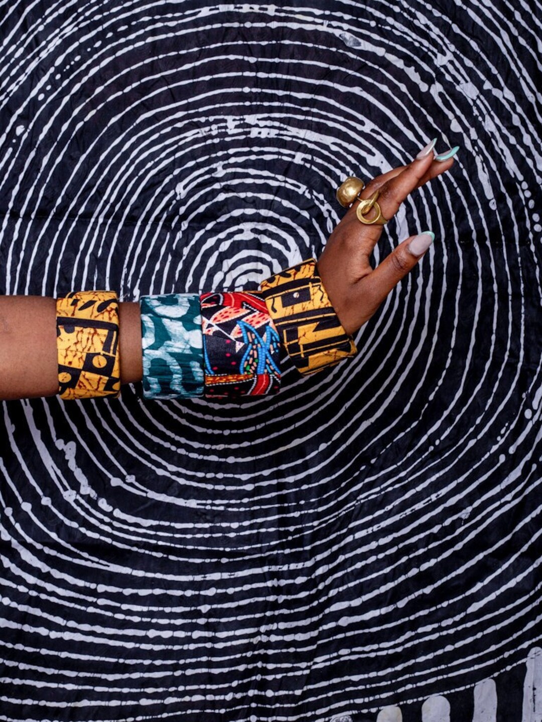 African Prints Bangles Fabric Bangles for Women Gift for Her Statement ...
