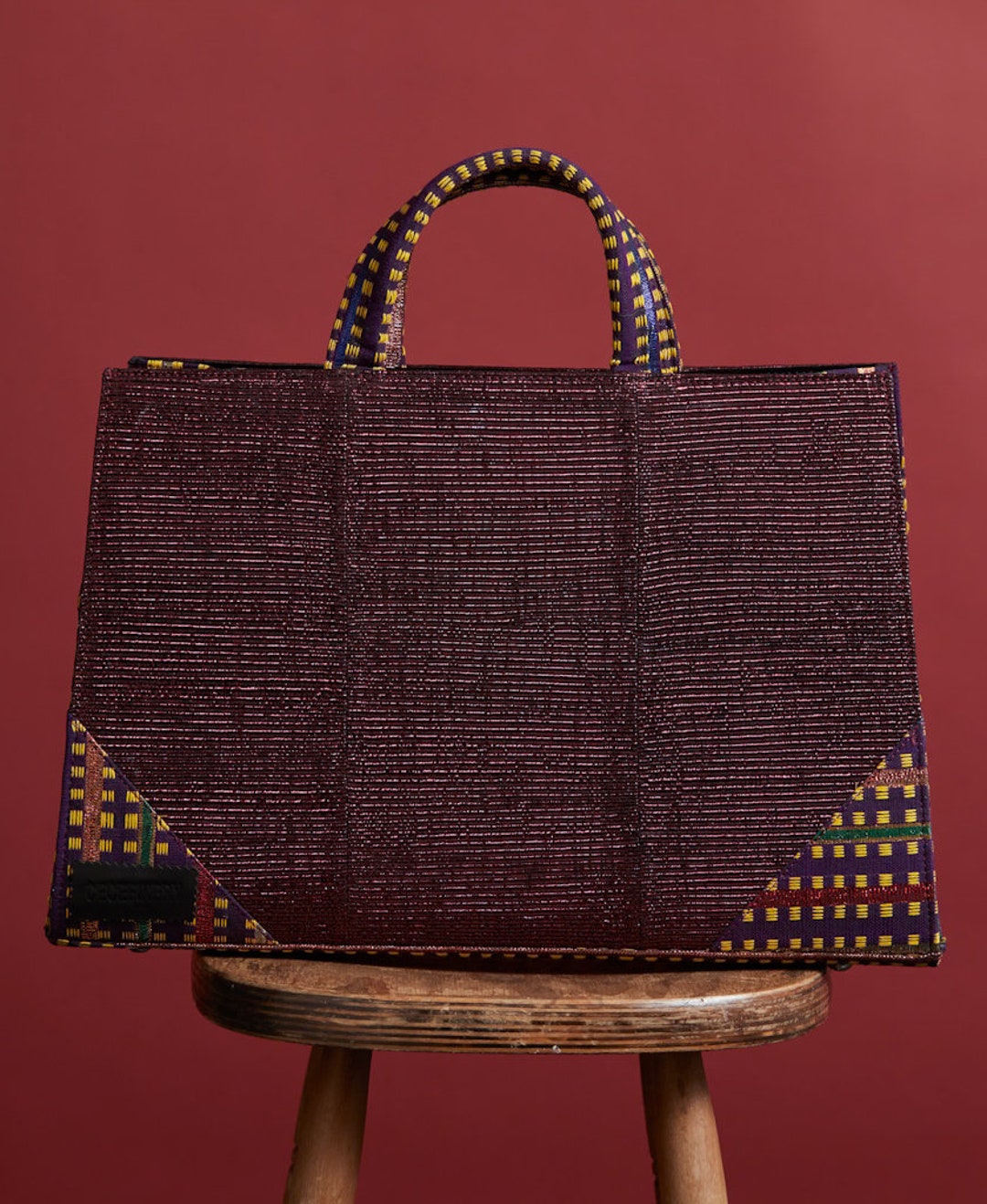 Aso-oke Handmade Boxy Bag / Silk Woven Prints Box Bag / Ethical Bag ...