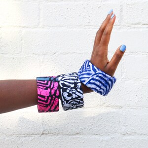 African Prints Bangles Fabric Bangles for Women Gift for Her Statement ...