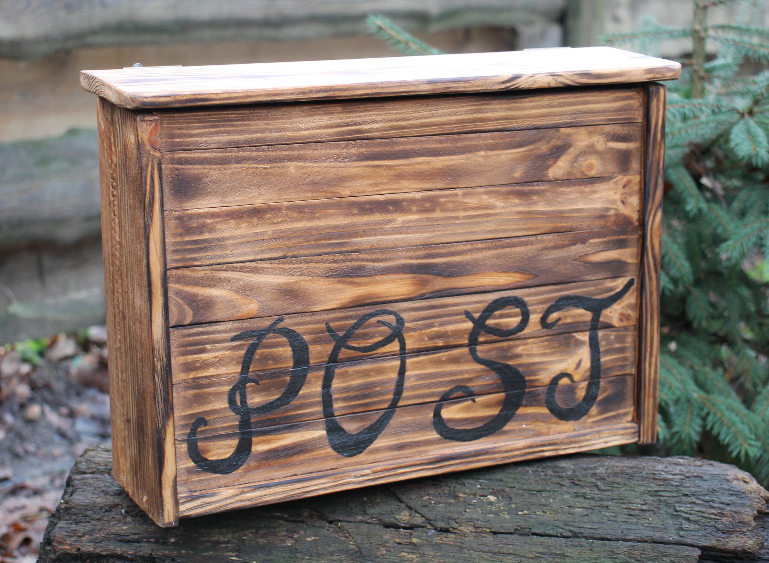 Wall mount mailbox custom wood mailbox mailbox post westie | Etsy