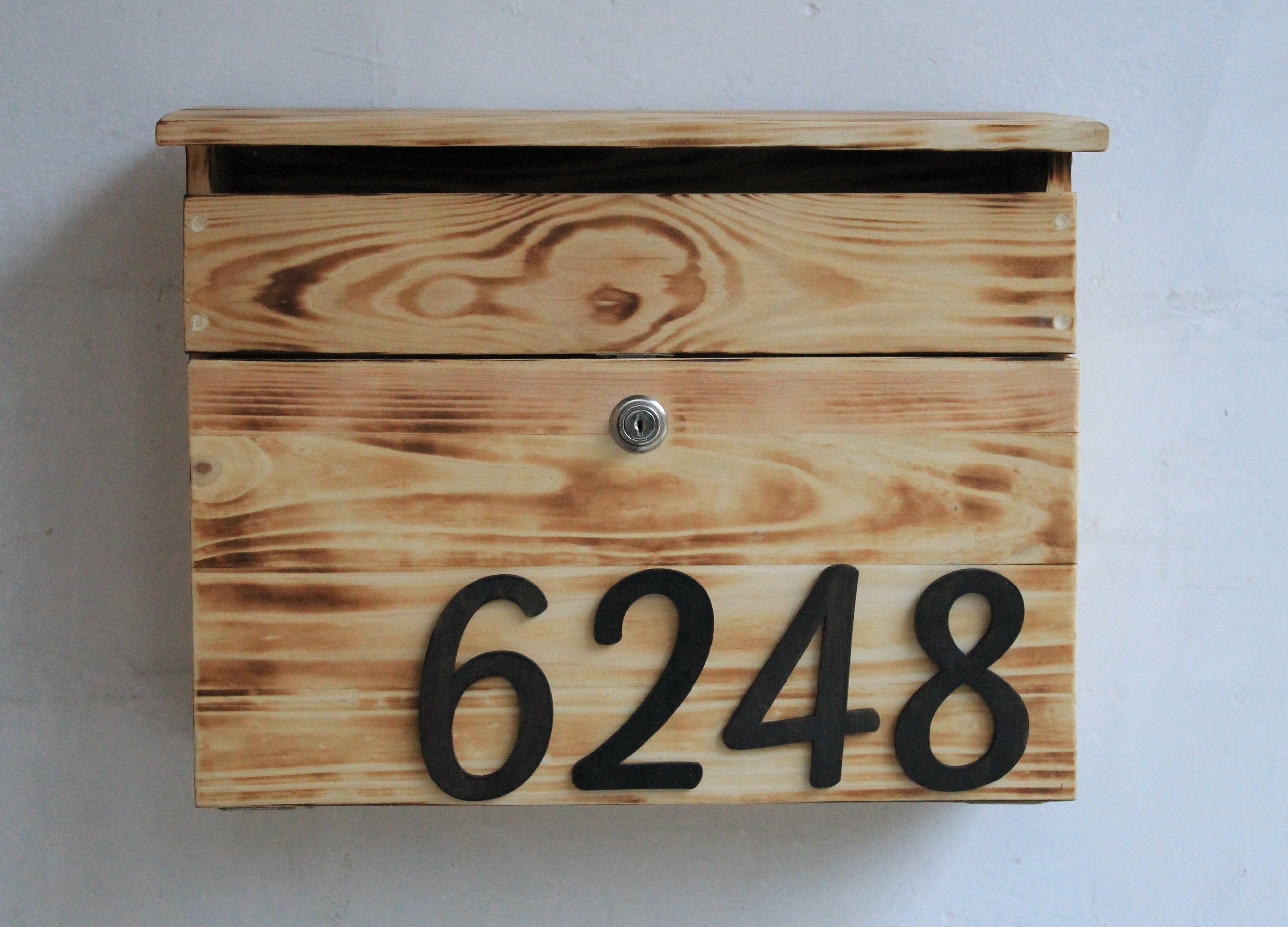 Modern Mailbox Wood Large Kodern Mail Box Rustic Post Box - Etsy