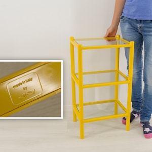 80s Vintage Shelving Unit, Yellow Plastic Furniture, 1980s Italian ...