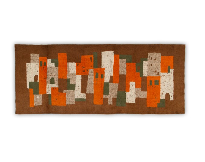 Mid Century Modern Wall Hanging Tapestry With Abstract - Etsy