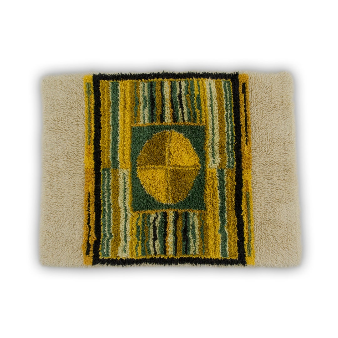 Mid Century Rya Rug Wall Hanging, Wool Rya Wall Tapestry, Handmade ...