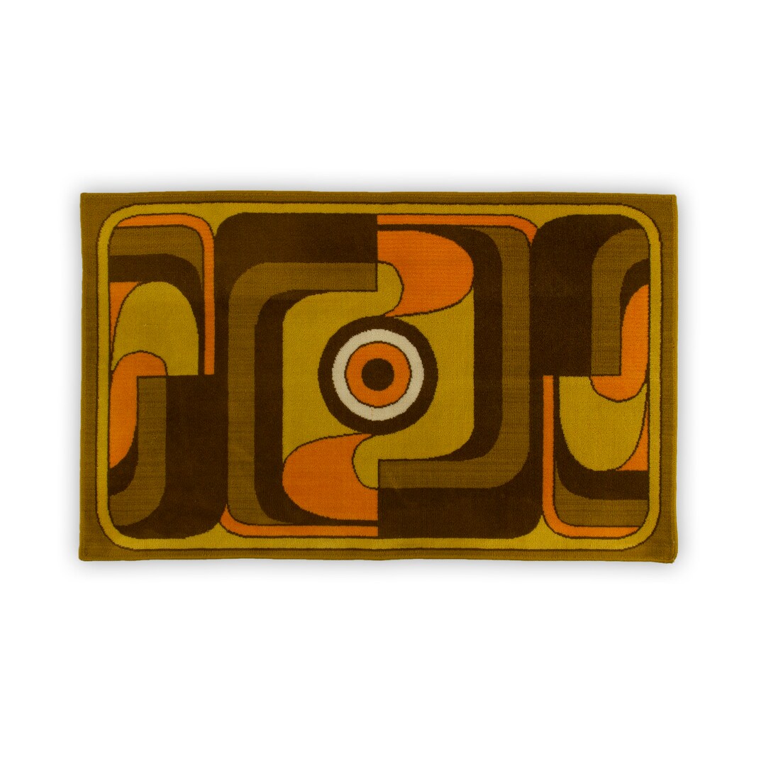 Vintage Space Age Area Rug From 60s 70s Retro Abstract Rug - Etsy