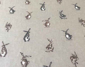 Fabric Hares Cow Parsley and Hares Fabri, Hare, Moon Fabric, Cotton ...