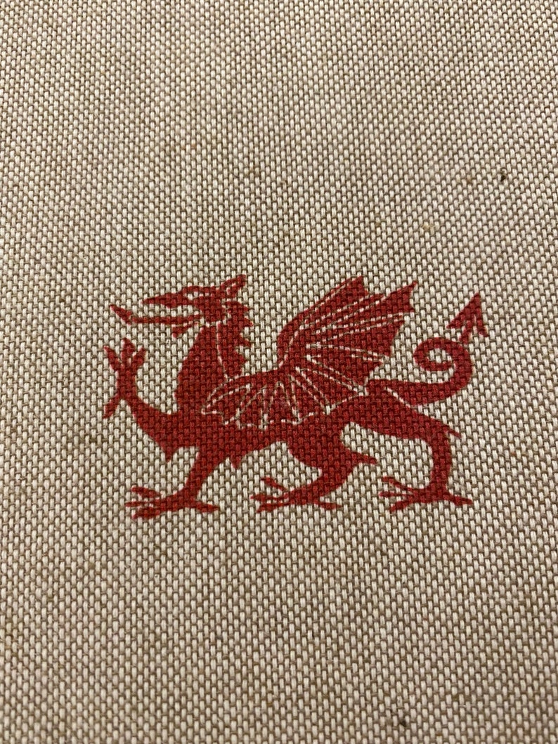 Welsh Dragon Linen Look Fabric & Cushion Panel - Etsy UK