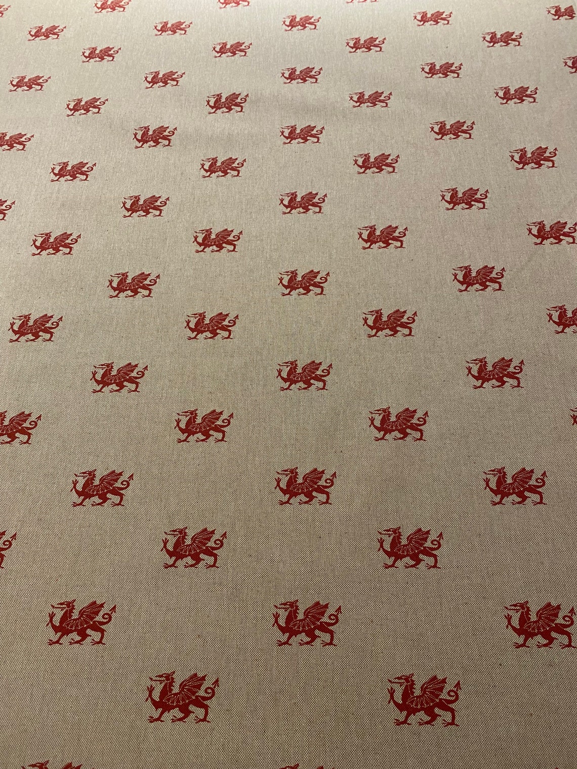 Welsh Dragon Linen Look Fabric & Cushion Panel - Etsy UK