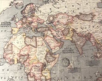 World Map Fabric | Etsy