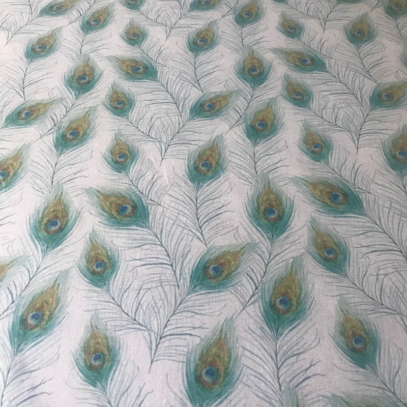 Peacock Feather Fabric - Etsy