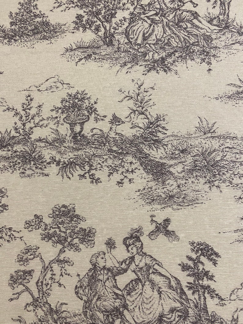 Toile De Jouy Fabric - Grey Colourway - Etsy