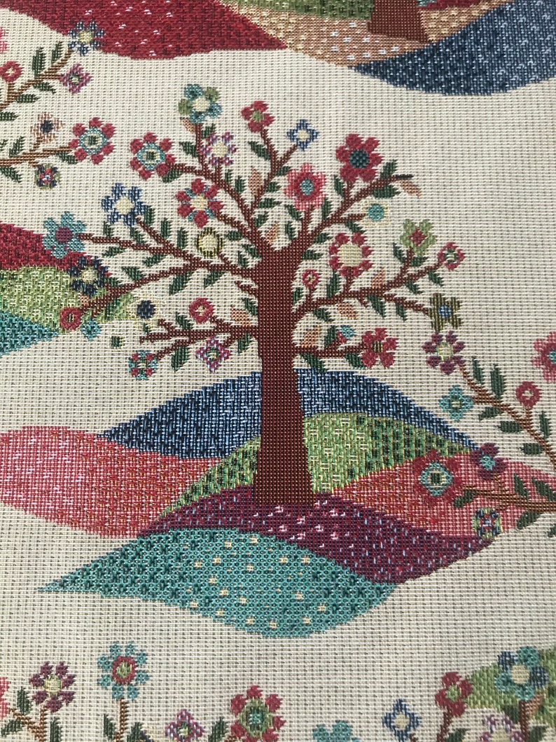 Tree of Life Woven Tapestry Fabric - by the Metre - Etsy UK