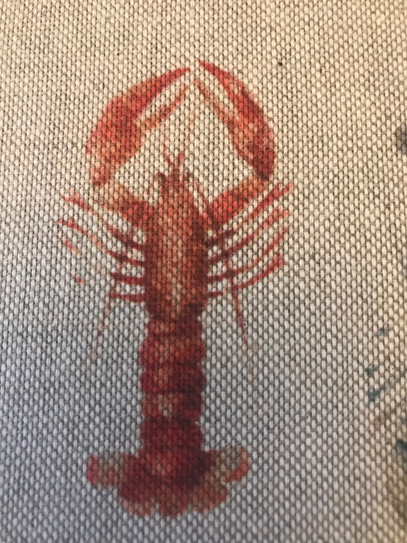 Lobster Fabric Linen Look Digital Print - Etsy