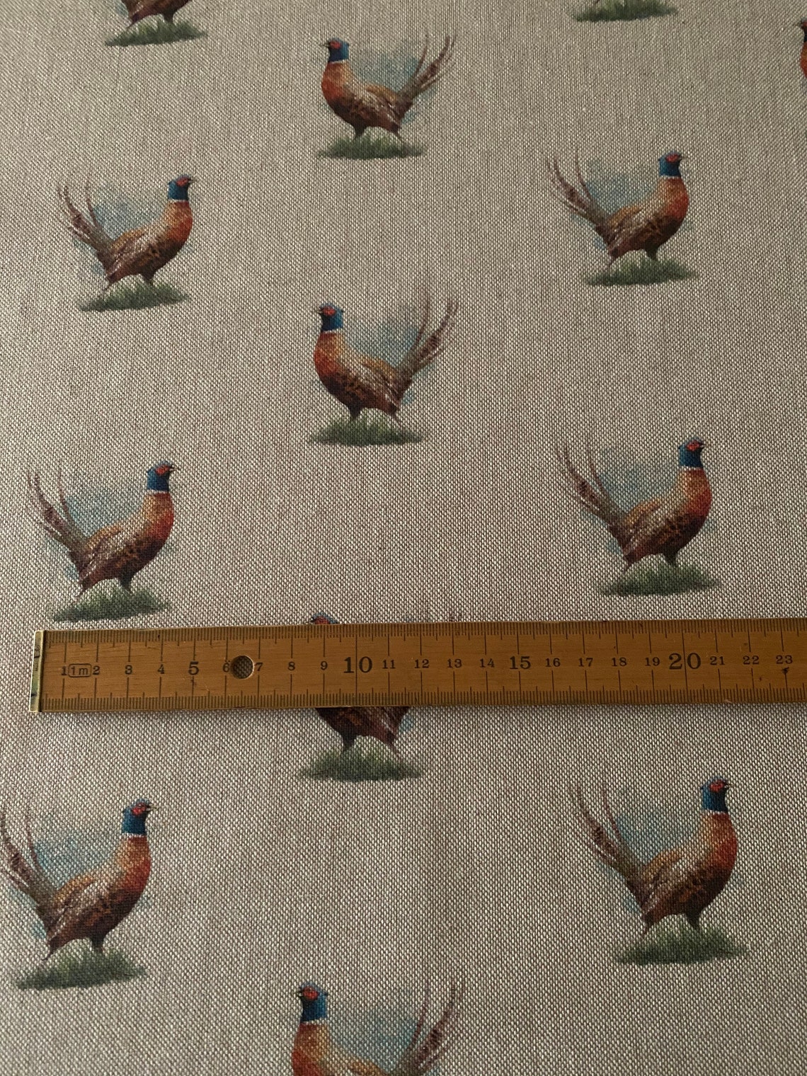 Linen Look Pheasant Fabric With Matching Cushion Panel | Etsy