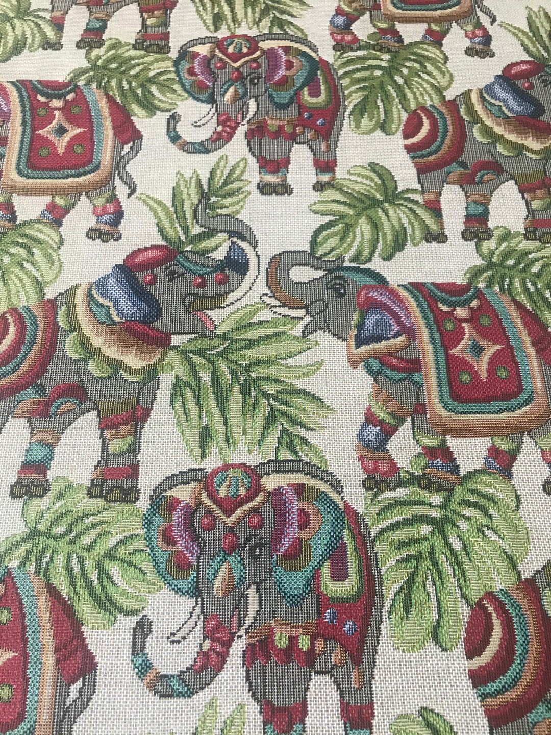 Elephant Tapestry Woven Fabric - by the Metre - Etsy