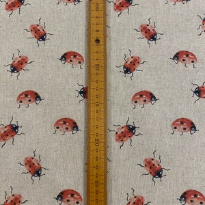 Ladybird Ladybug Fabric - Digital Print Linen Look - Etsy
