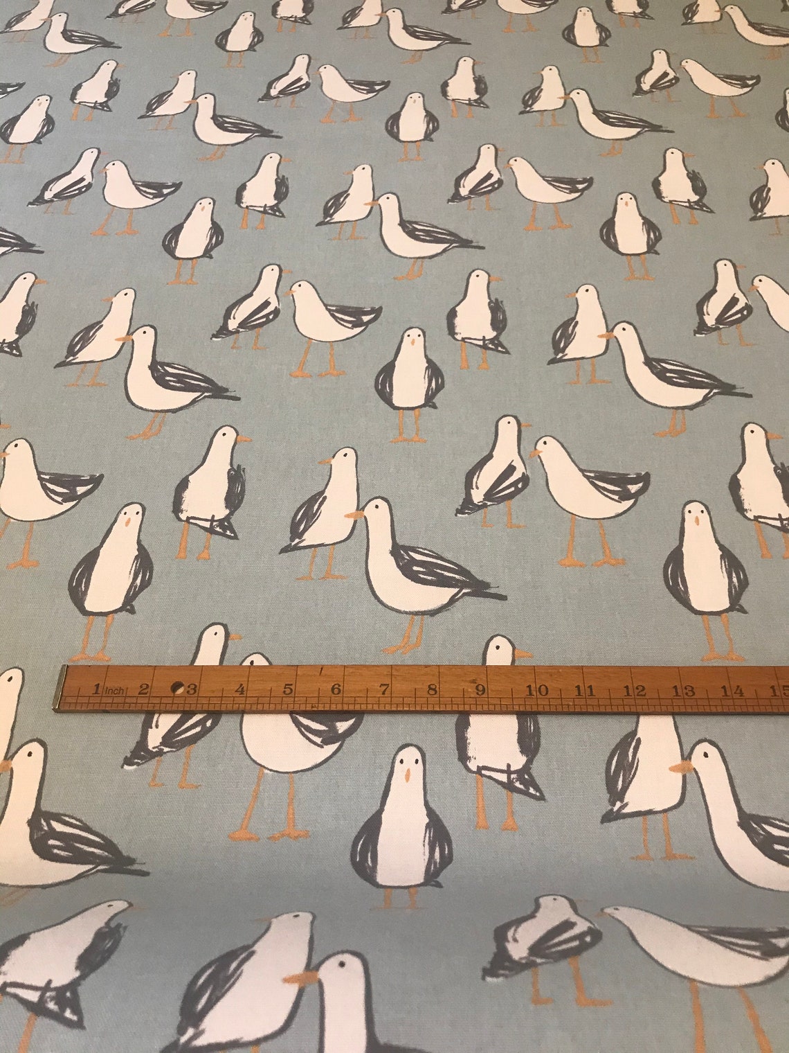 Seagull fabric duck egg blue | Etsy