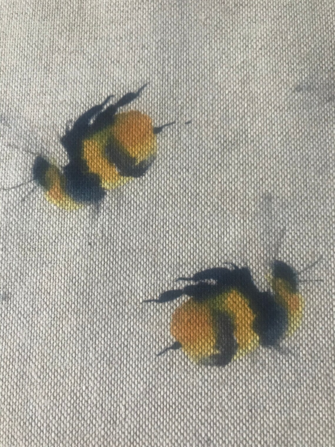 Bumblebee Fabric Linen Look Digital Print - Etsy UK