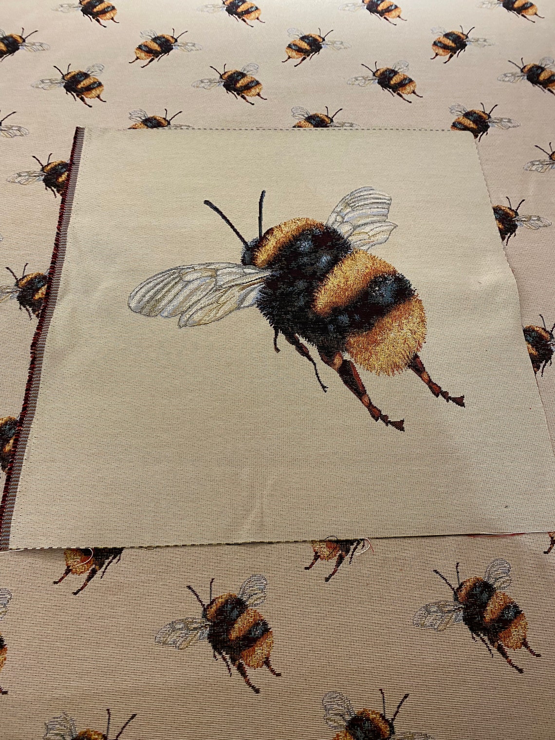 Bumblebee Tapestry Style Fabric With Matching Cushion Panel - Etsy