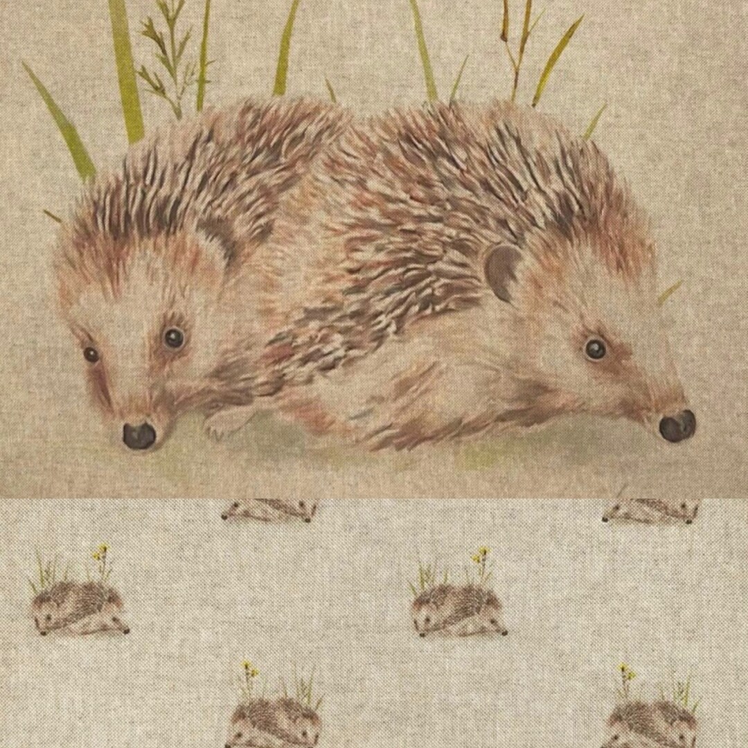 Hedgehog Fabric Linen Look With Matching Cushion Panel - Etsy