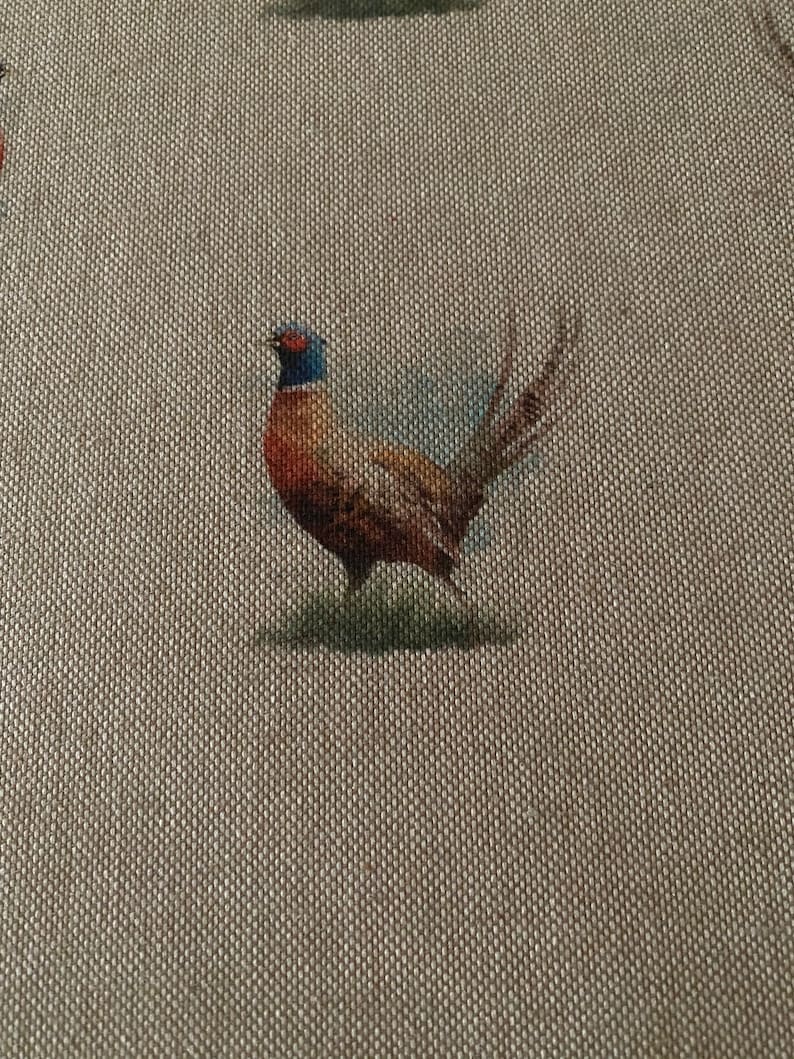 Linen Look Pheasant Fabric With Matching Cushion Panel | Etsy