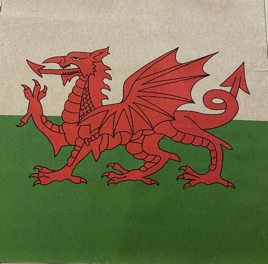 Welsh Dragon Linen Look Fabric & Cushion Panel - Etsy UK