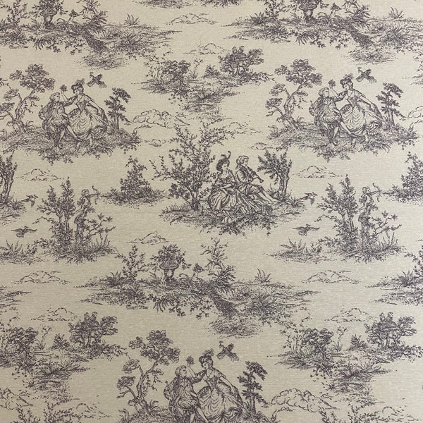 Grey Toile Fabric - Etsy