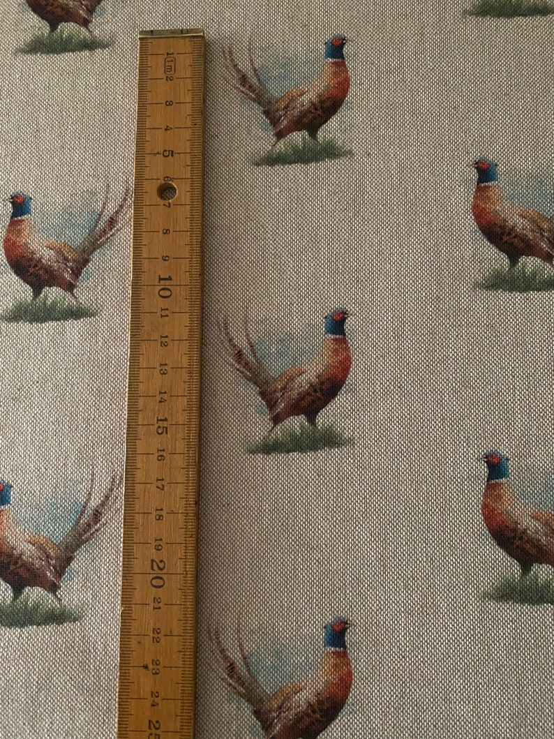 Linen Look Pheasant Fabric With Matching Cushion Panel | Etsy