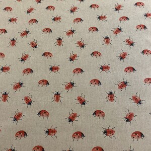 Ladybird Ladybug Fabric - Digital Print Linen Look - Etsy