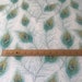 Peacock Feather Fabric - Linen Look Digital Print - Etsy