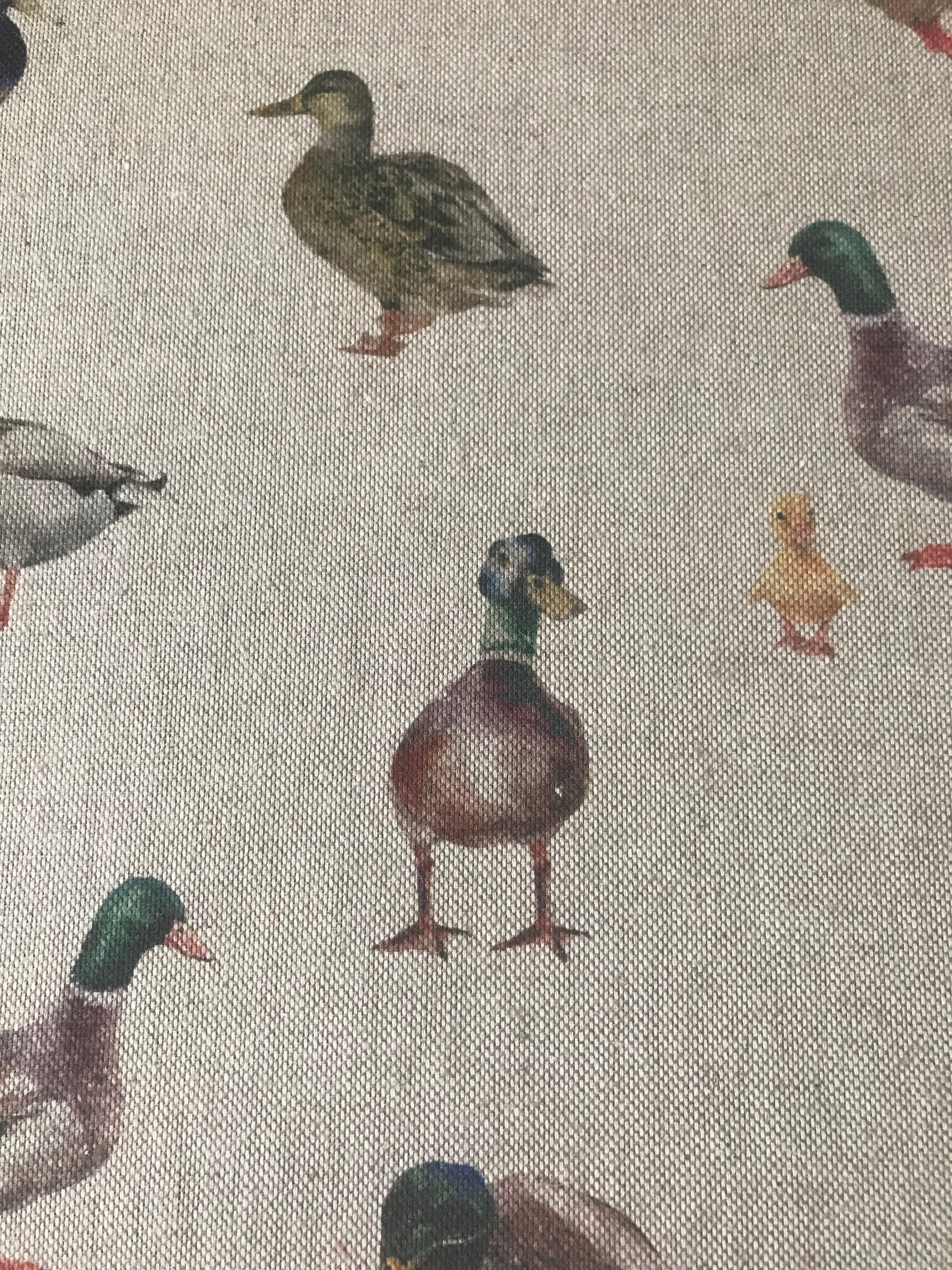 Mallard and Duckling Linen Look Fabric - Etsy