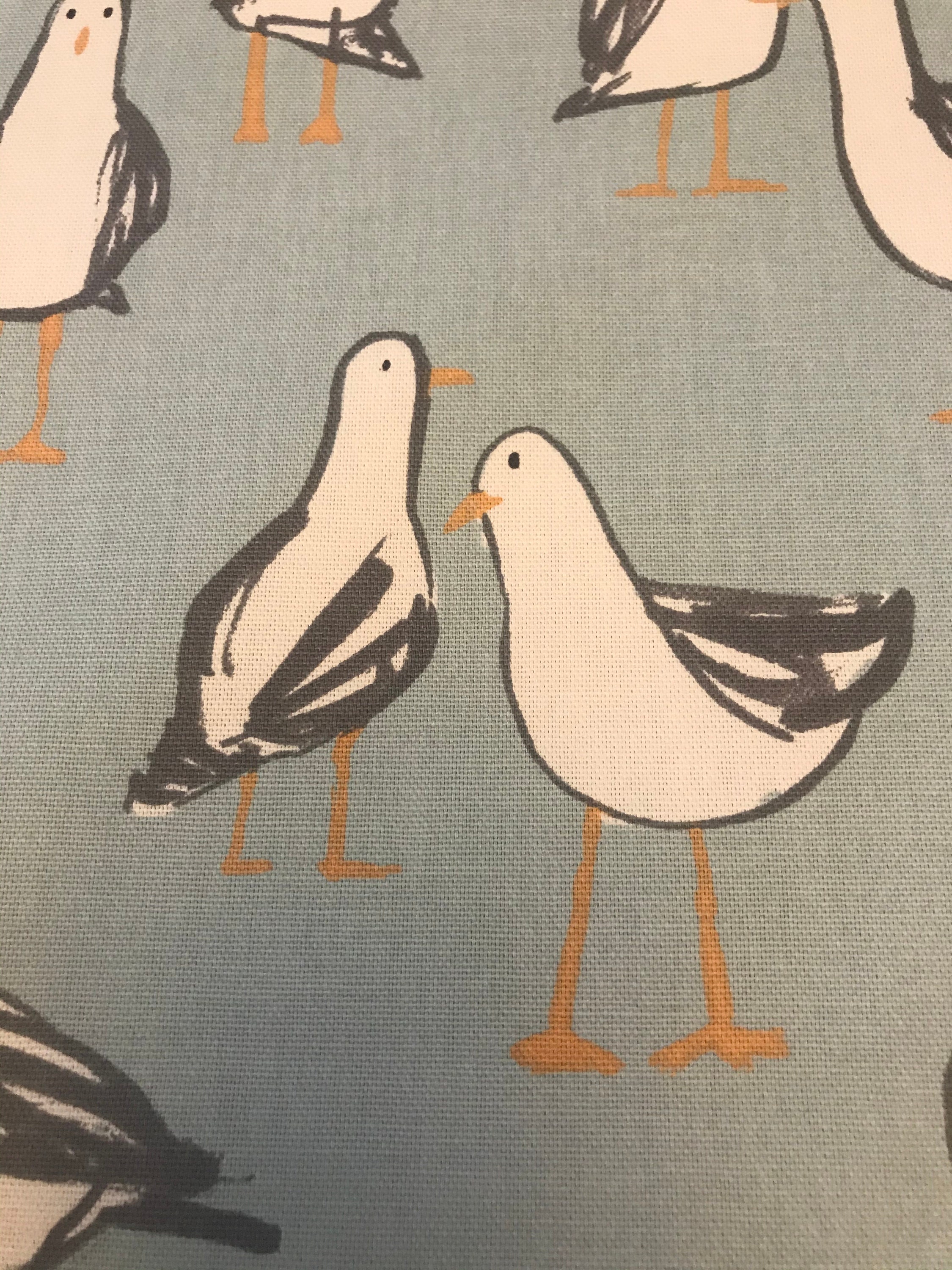 Seagull Fabric Duck Egg Blue - Etsy UK